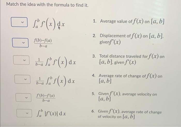 Solved Match the idea with the formula to find it. Sor"(x) | Chegg.com