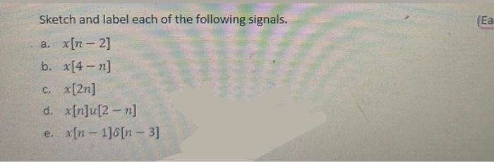 Solved Sketch and label each of the following signals. a. | Chegg.com