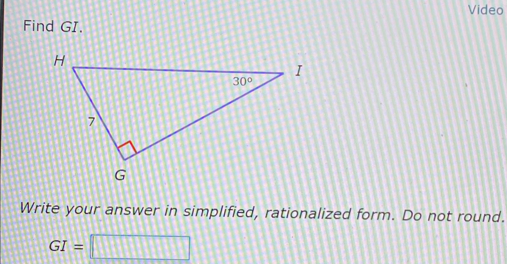 Solved Find GI.Write your answer in simplified, rationalized | Chegg.com