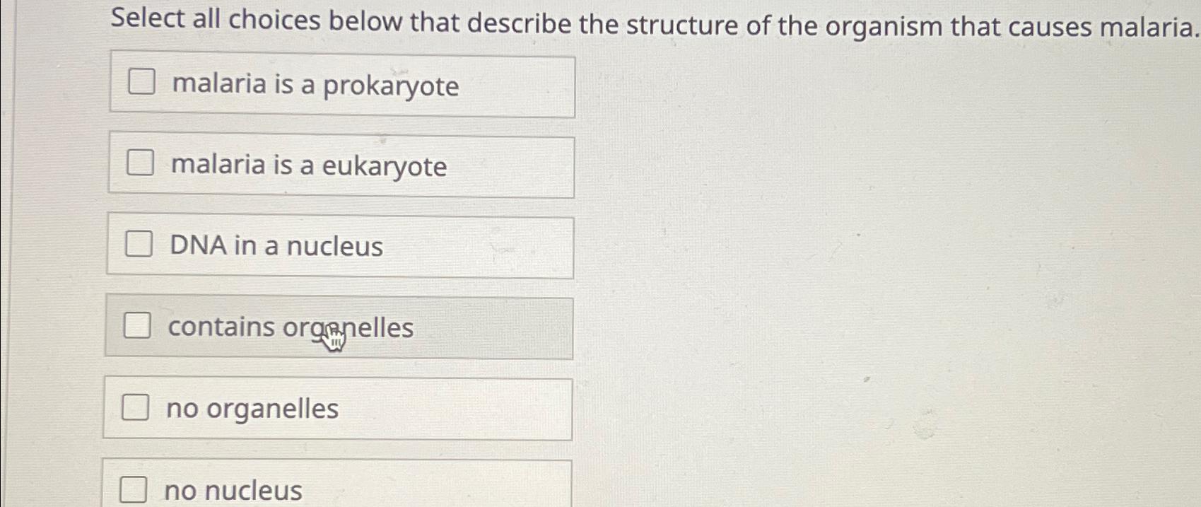 Solved Select all choices below that describe the structure | Chegg.com