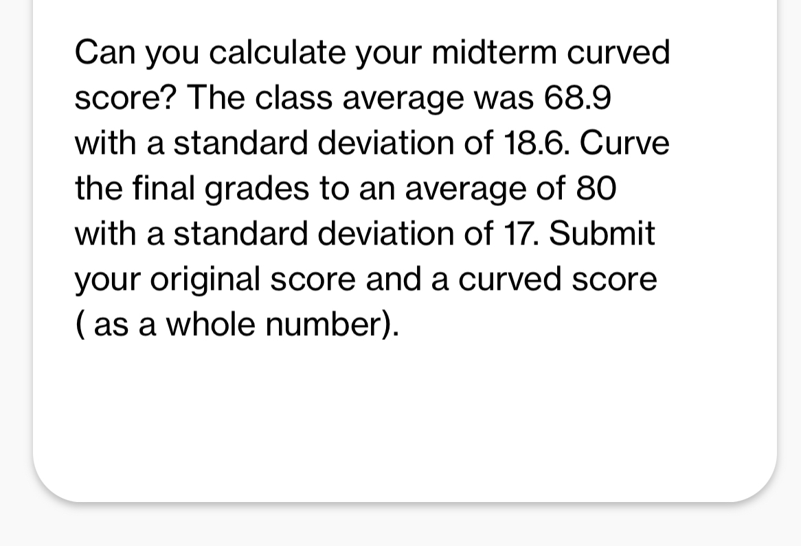 Solved Can you calculate your midterm curved score? The | Chegg.com