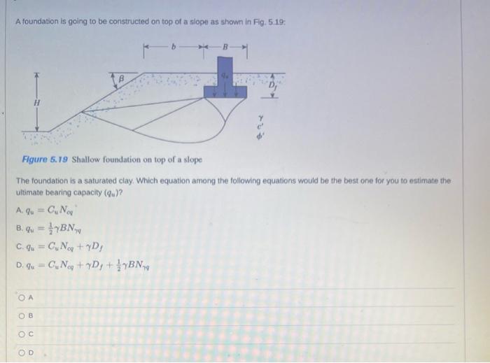 Solved A foundation is going to be constructed on top of a | Chegg.com