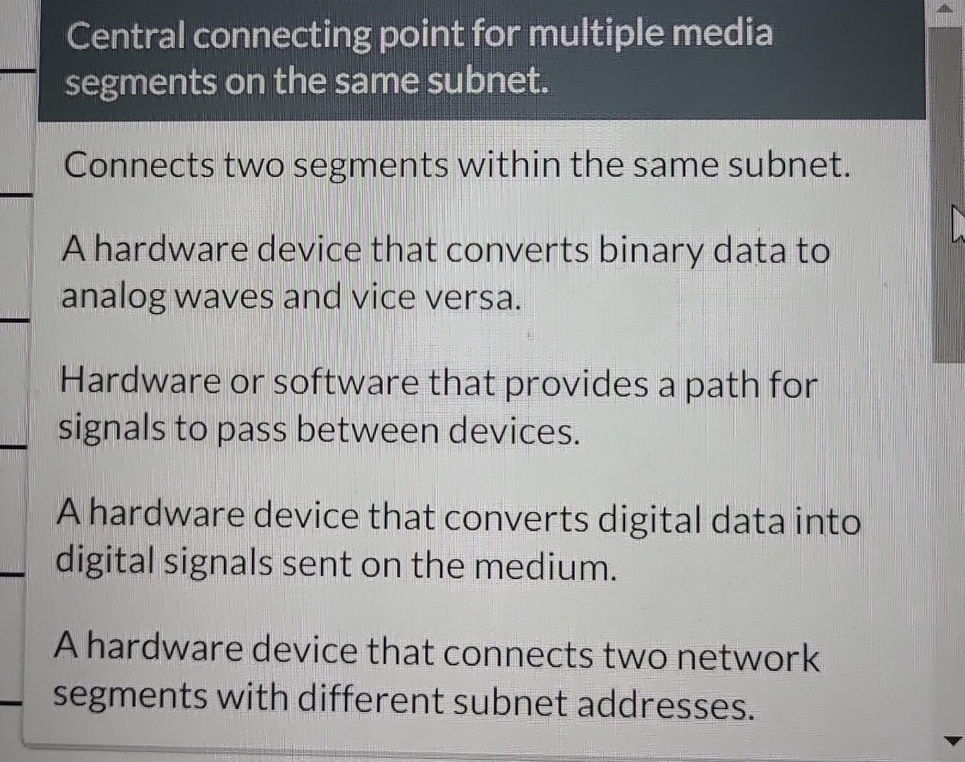 Solved Time Remaining Return Next Hub Network adapter (NIC) | Chegg.com