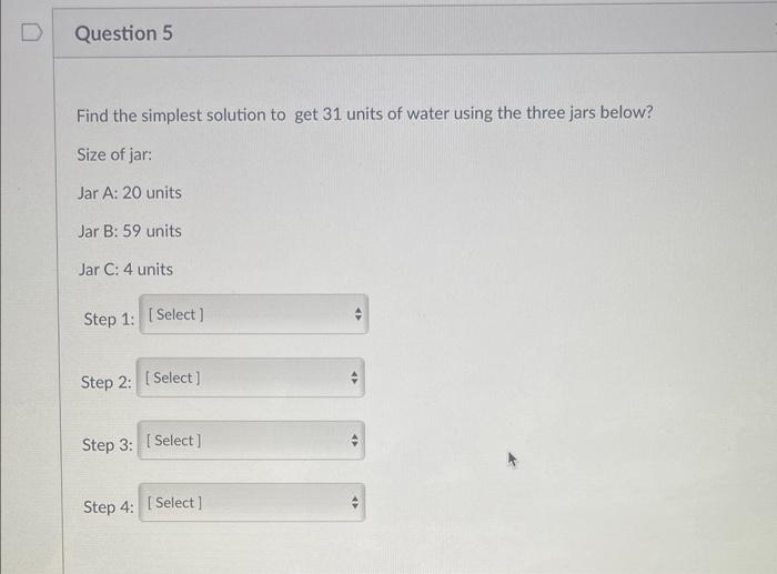 Solved Find the simplest solution to get 100 units of water | Chegg.com