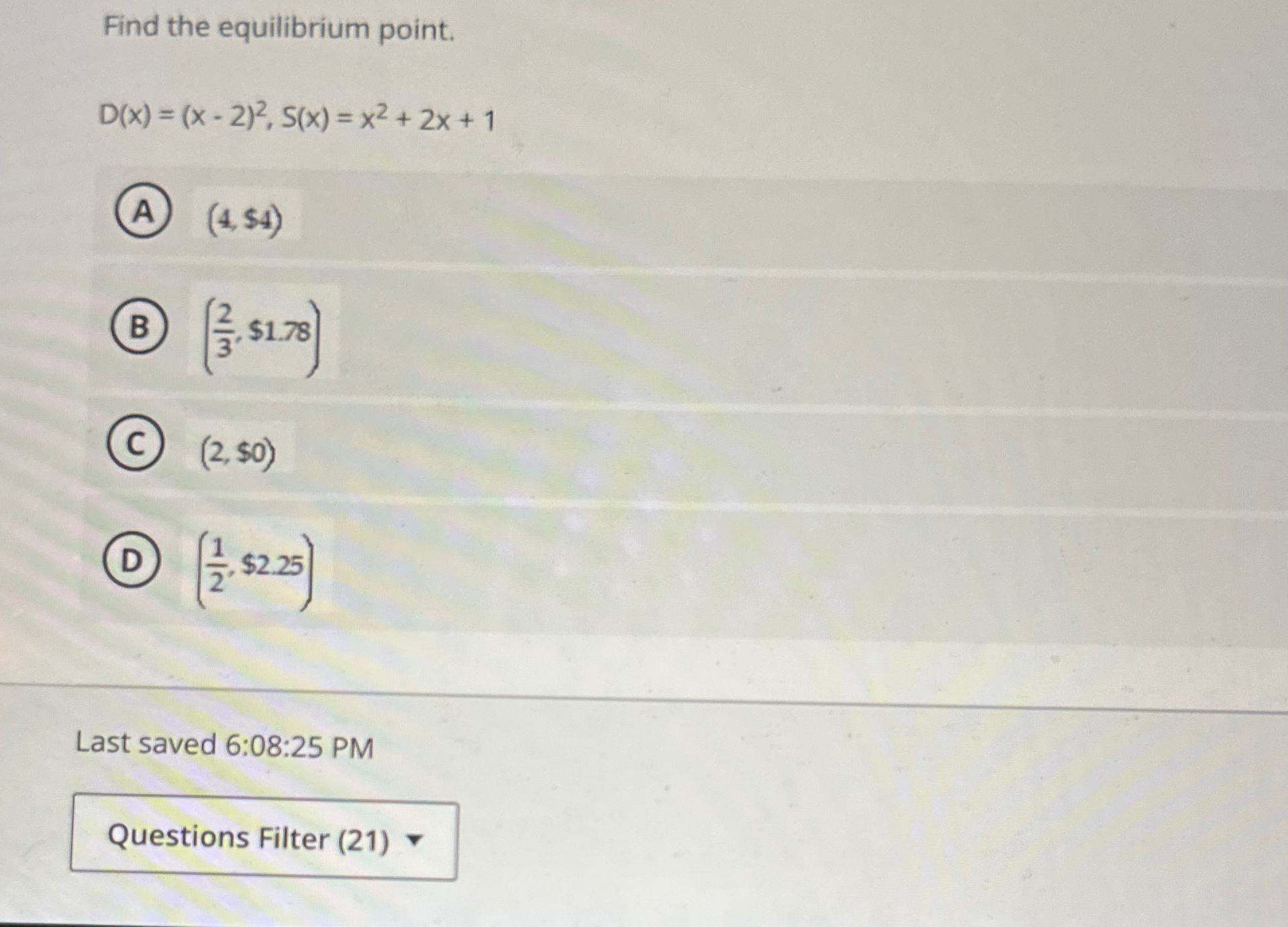 Solved Find the equilibrium | Chegg.com