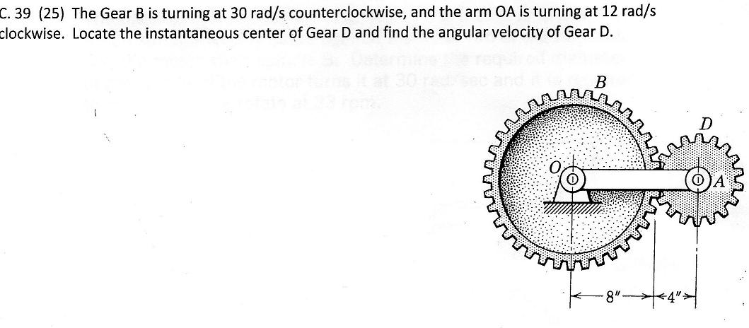 Solved The Gear B is turning at 30 rad/s counterclockwise, | Chegg.com