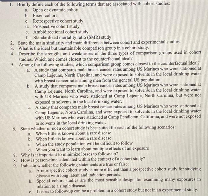 Solved 1. Briefly define each of the following terms that | Chegg.com