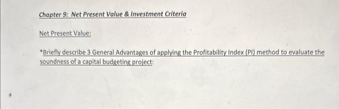 Solved Chapter 9: Net Present Value \& Investment Criteria | Chegg.com