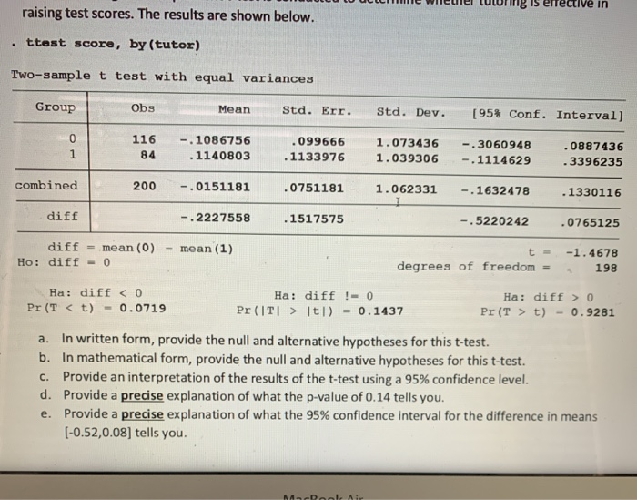 Solved COD || TIVICTUROTECH THI raising test scores. The | Chegg.com
