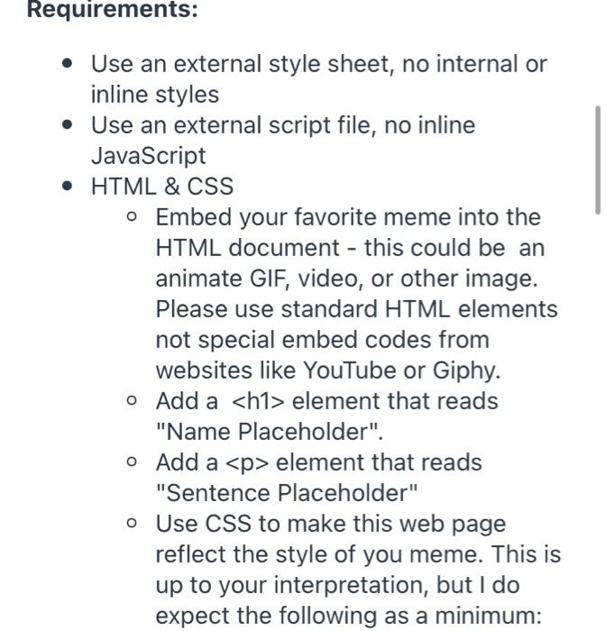 Solved For this weeks second assignment you will be creating | Chegg.com