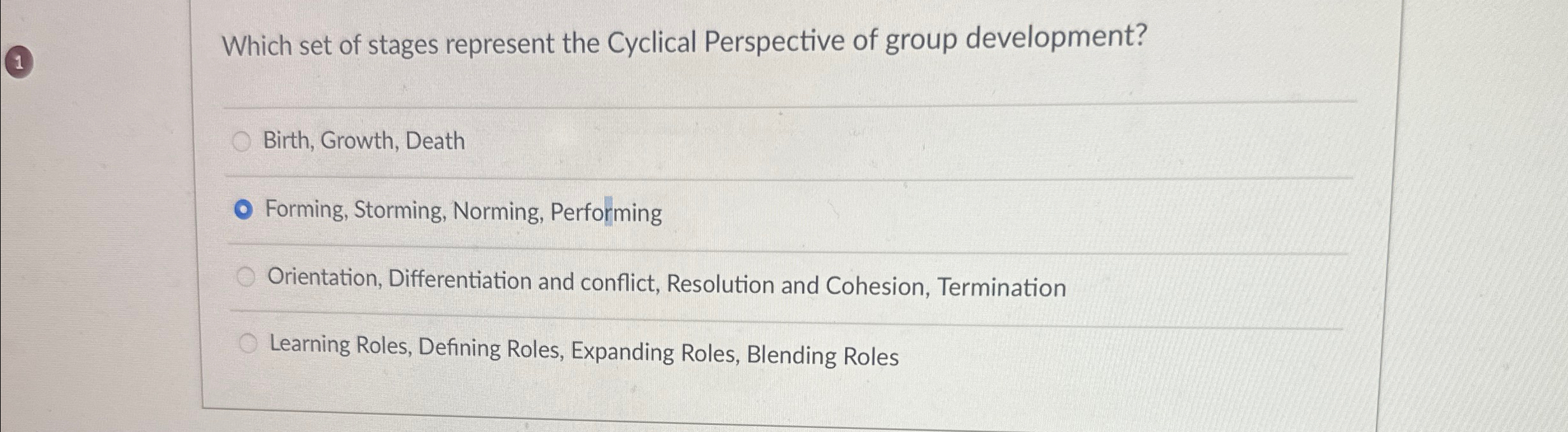 Solved Which set of stages represent the Cyclical | Chegg.com