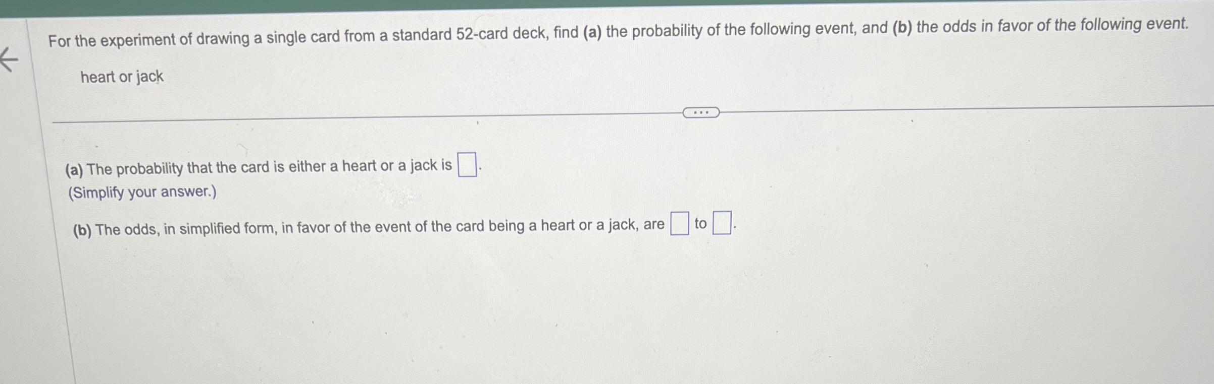 Solved For the experiment of drawing a single card from a | Chegg.com