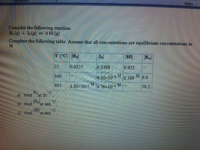 Solved Consider the following reaction: H2(g) + I2 HI(g) | Chegg.com