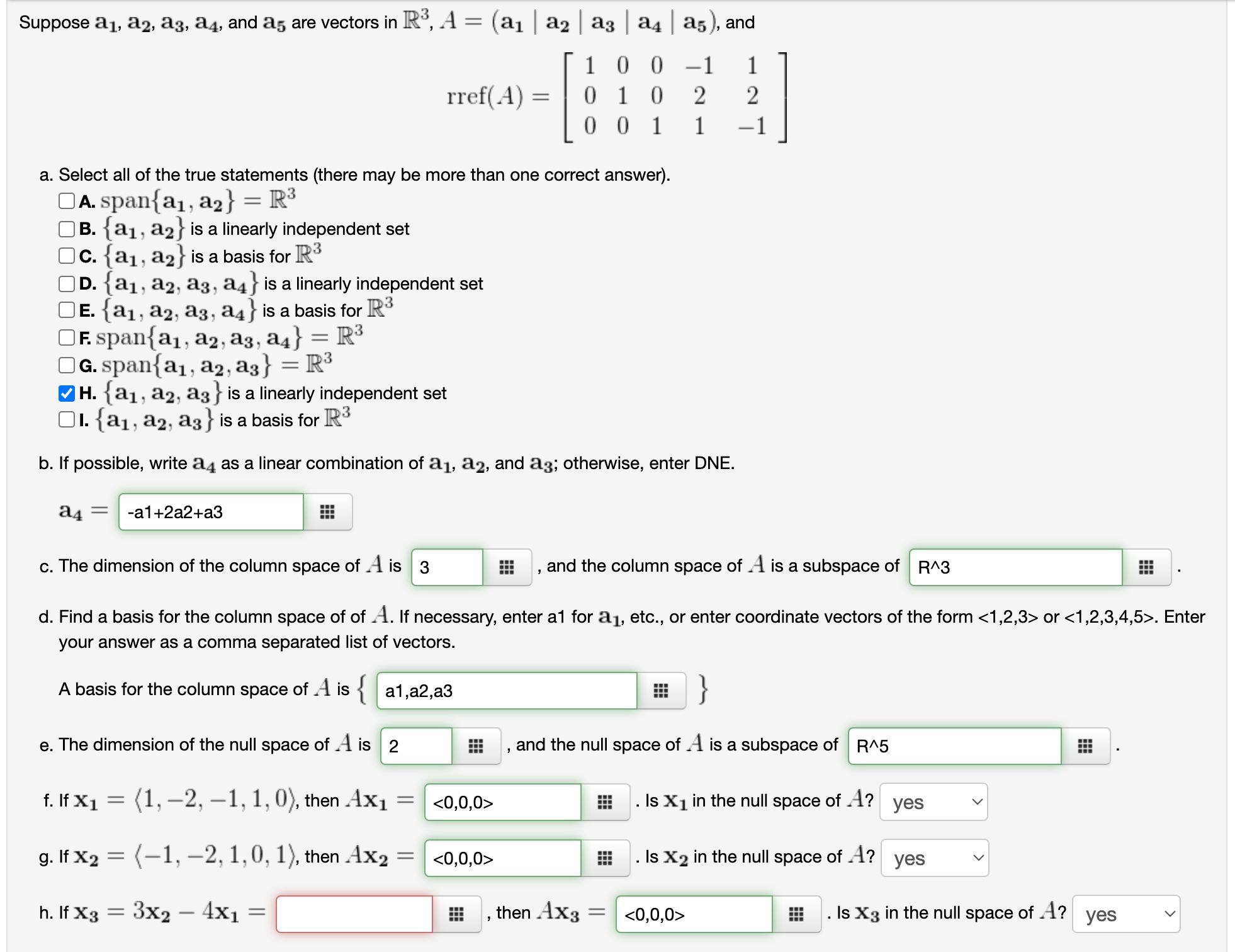 Solved Suppose a1,a2,a3,a4, ﻿and a5 ﻿are vectors in | Chegg.com