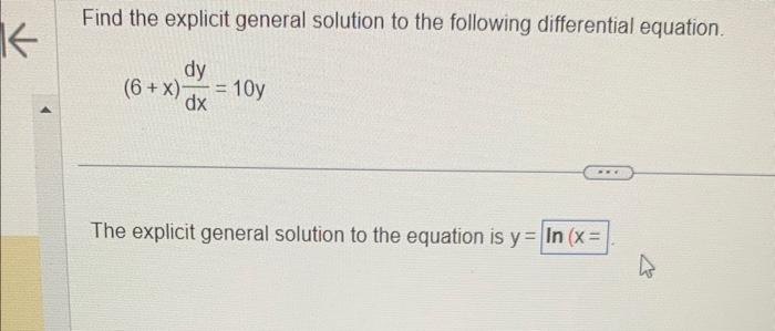 Solved Find the explicit general solution to the following | Chegg.com