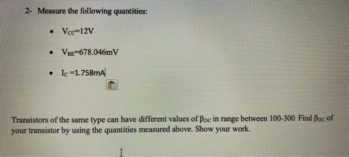 Solved please refer to the fixed base bias circuit and the | Chegg.com