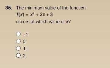 Solved 35. The minimum value of the function f(x)=x2+2x+3 | Chegg.com