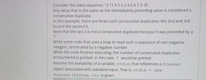 Solved Consider this data sequence: "311555246673-8". Any | Chegg.com