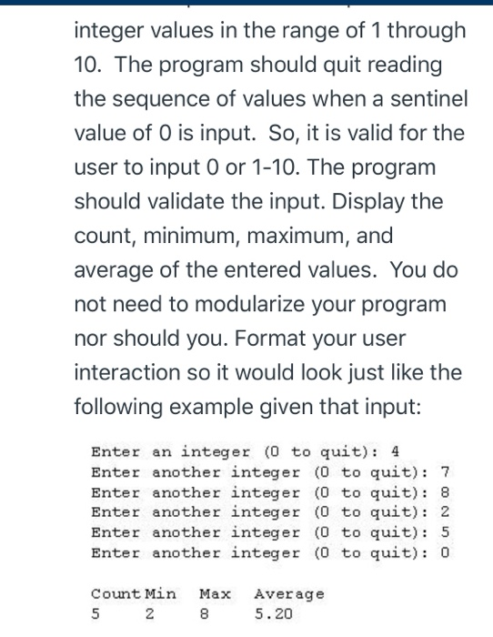 Solved integer values in the range of 1 through 10. The | Chegg.com