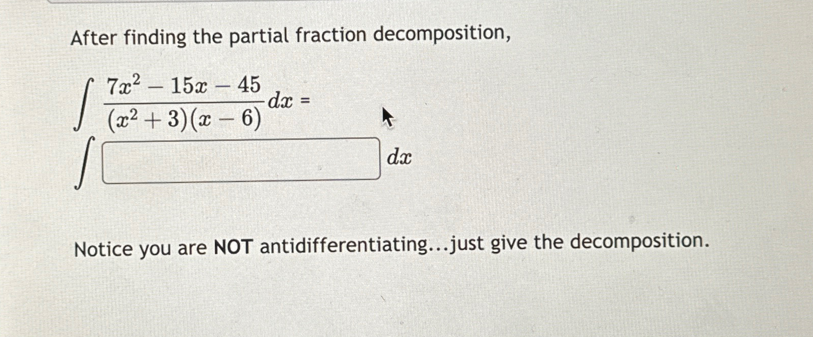 Solved After finding the partial fraction | Chegg.com