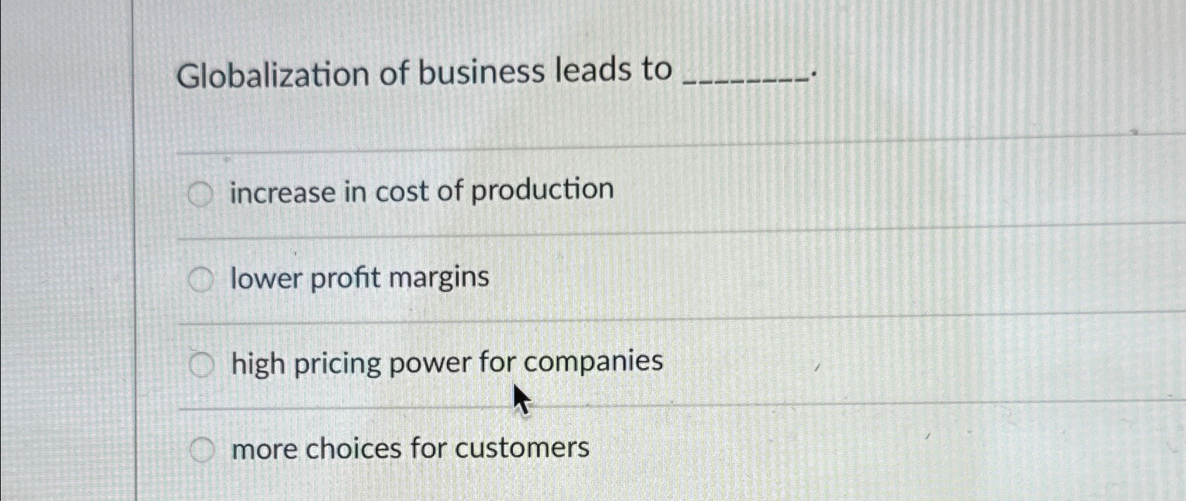 Solved Globalization of business leads to q,increase in | Chegg.com