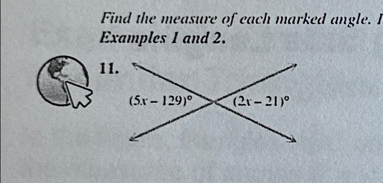 Solved Find the measure of each marked angle. Examples I and | Chegg.com