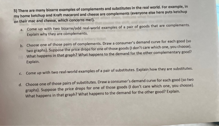 Solved 3) There are many bizarre examples of complements and | Chegg.com