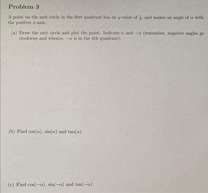 Solved A point on the unit circle in the first quadrant has | Chegg.com