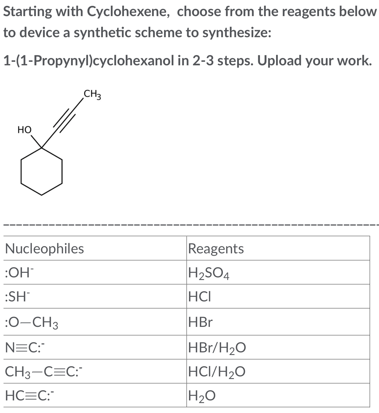 Solved Starting with Cyclohexene, choose from the reagents | Chegg.com
