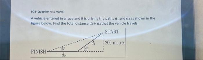 Solved LO2. Question 4 ( 5 marks) A vehicle entered in a | Chegg.com