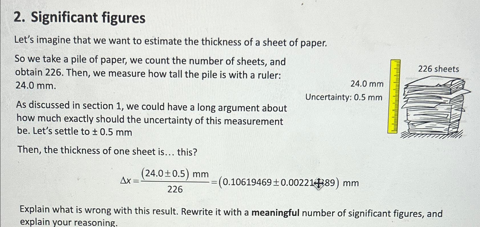 Solved Significant figuresLet's imagine that we want to | Chegg.com