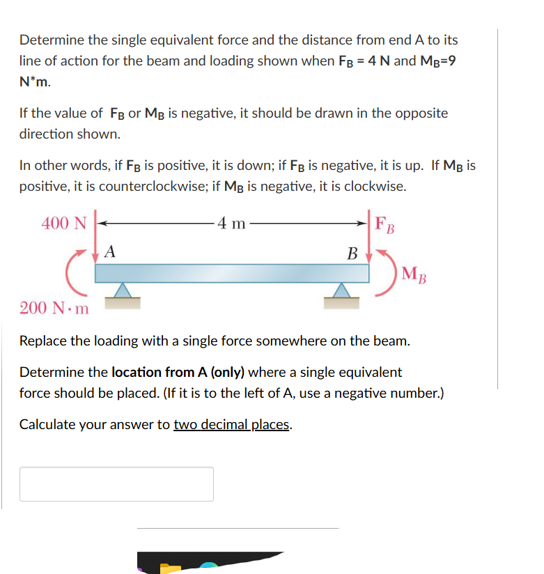 Solved Determine the single equivalent force and the | Chegg.com
