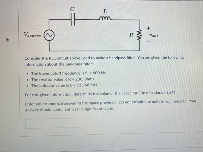 Solved L M + Vsource R Vout Consider the RLC circuit above | Chegg.com