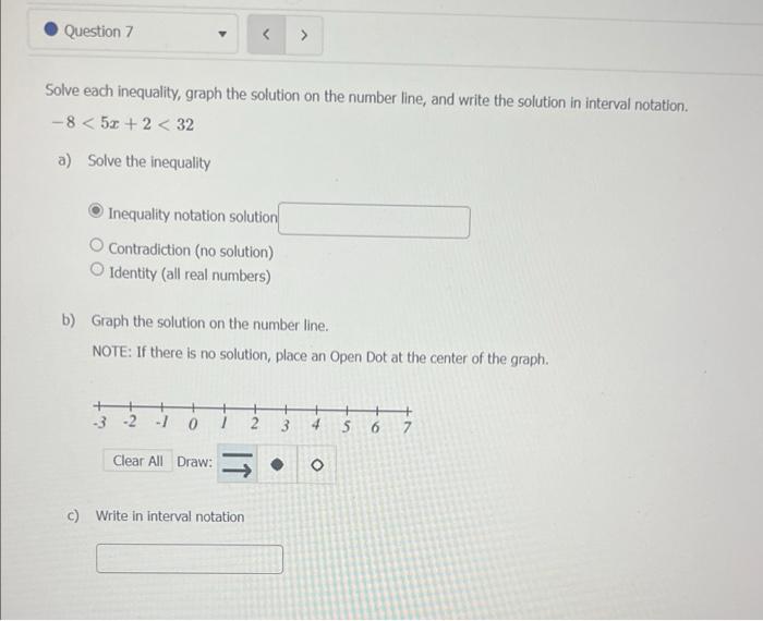 Solved Solve each inequality, graph the solution on the | Chegg.com