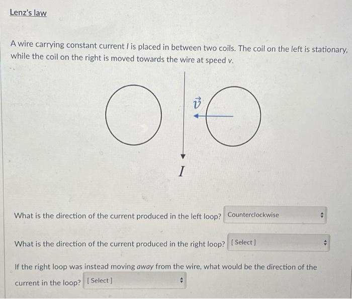 Solved Lenz's law A wire carrying constant current is placed | Chegg.com