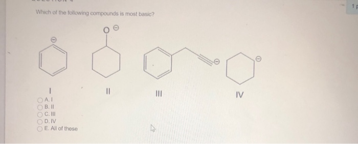 Solved Which of the following compounds is most basic? ် IT | Chegg.com