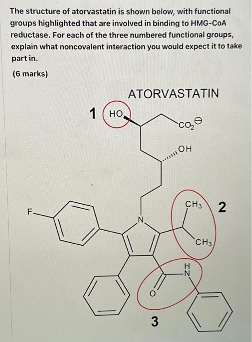 Solved The structure of atorvastatin is shown below, with | Chegg.com