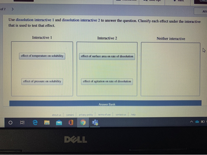 Solved ve op! CE of 7 > Att Use dissolution interactive 1 | Chegg.com