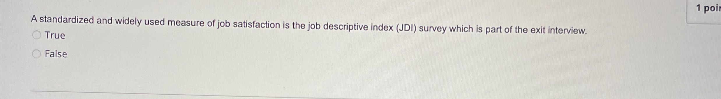 Solved A standardized and widely used measure of job | Chegg.com