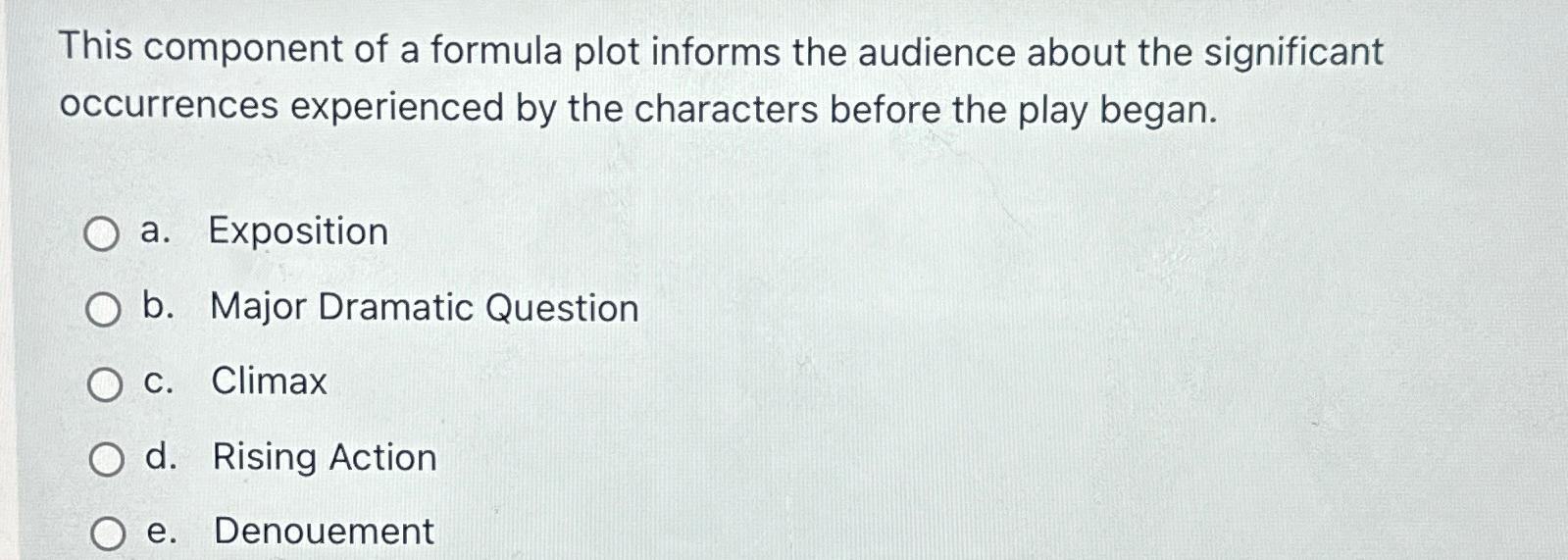 Solved This component of a formula plot informs the audience | Chegg.com