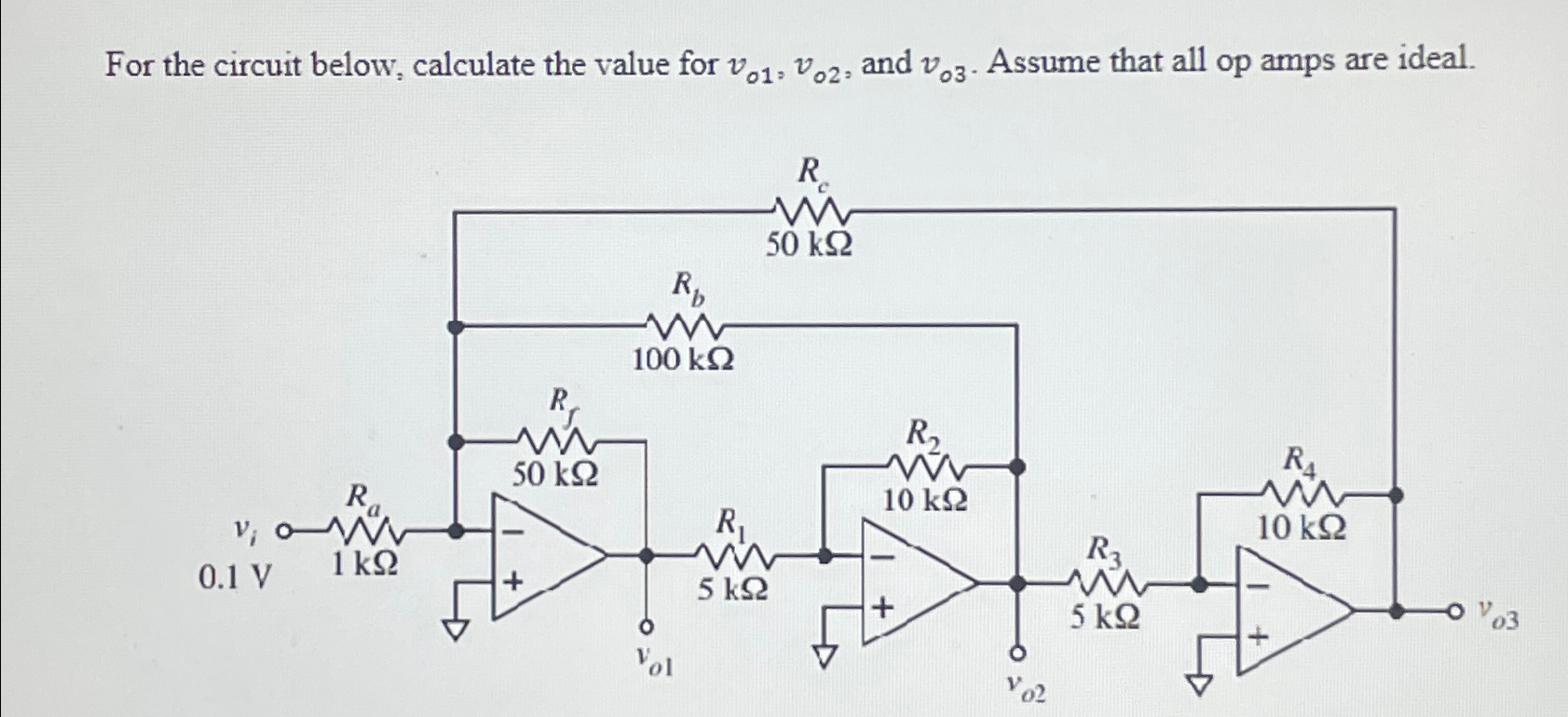 Solved For the circuit below, calculate the value for | Chegg.com