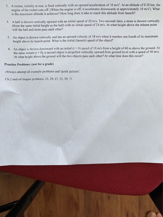 Solved 3. A rocket, initially at rest, is fired vertically | Chegg.com