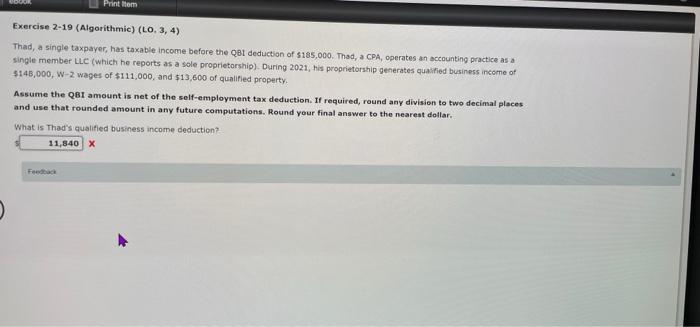 Solved Print Item Exercise 2-19 (Algorithmic) (LO. 3, 4) | Chegg.com