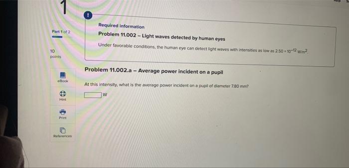 Solved Required information Problem 11.002 - Light waves | Chegg.com