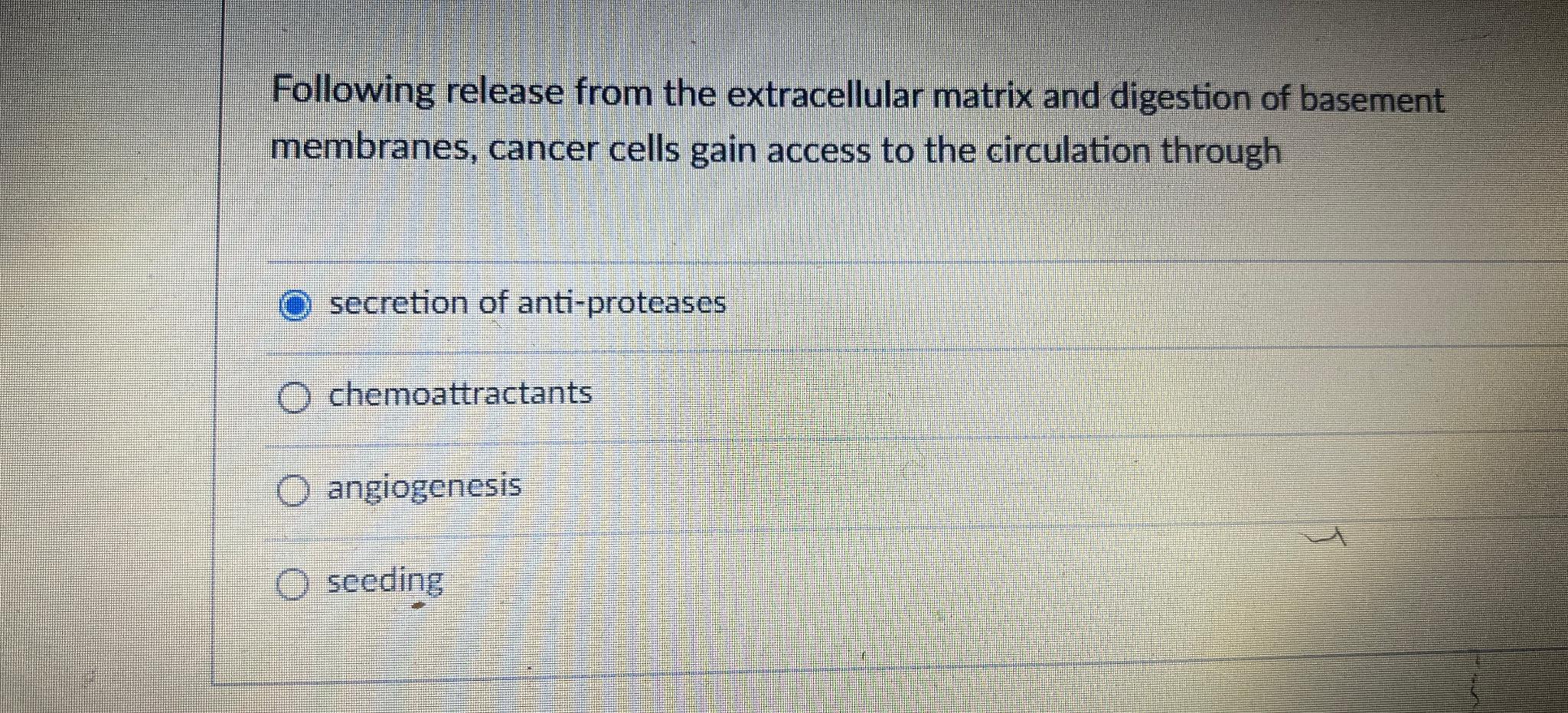 Solved Following release from the extracellular matrix and | Chegg.com