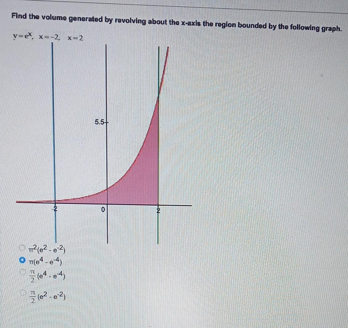 Solved Find the volume generated by revolving about the | Chegg.com