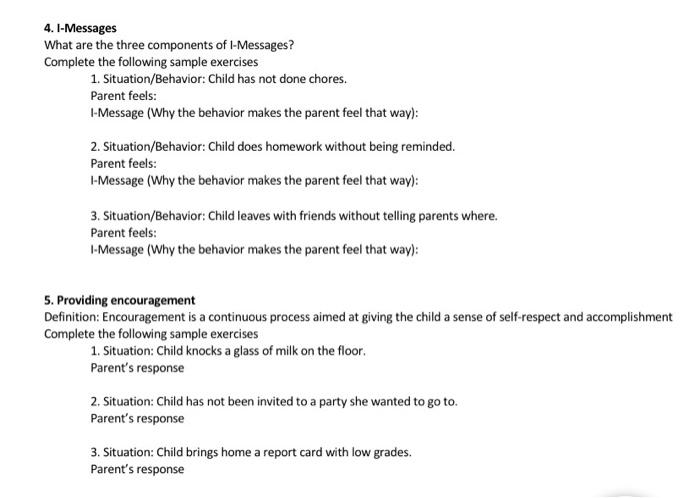 4. I-Messages What are the three components of | Chegg.com