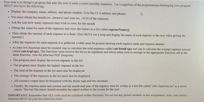 Solved Your task is to design a program that asks the user | Chegg.com