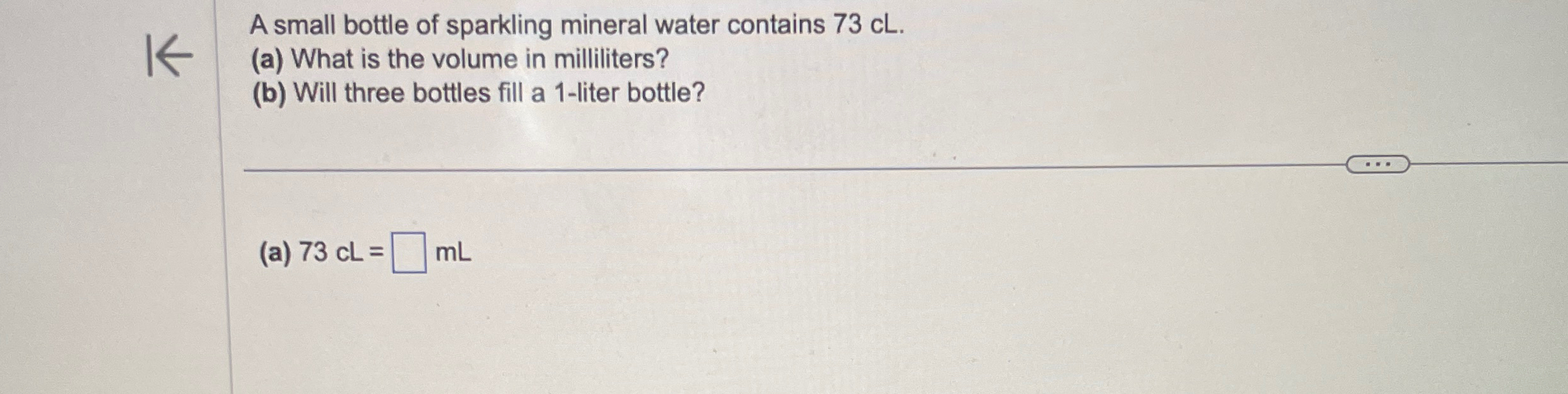 Solved A small bottle of sparkling mineral water contains | Chegg.com