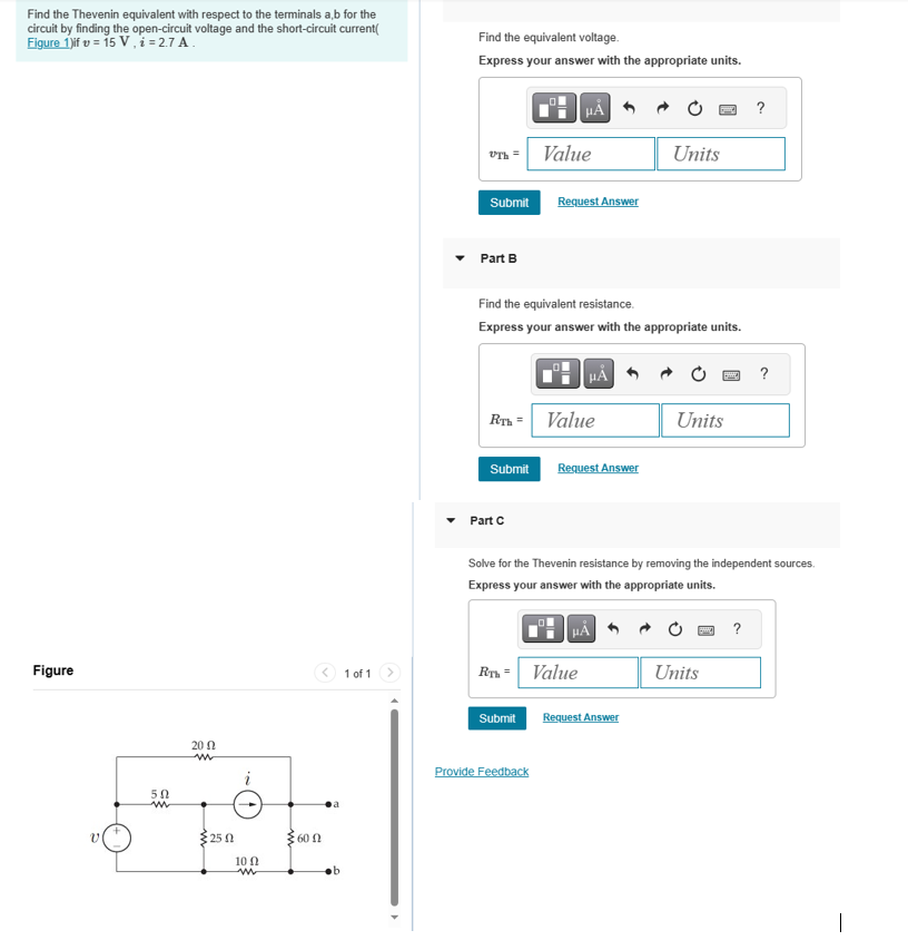 Solved Find the Thevenin equivalent with respect to the | Chegg.com